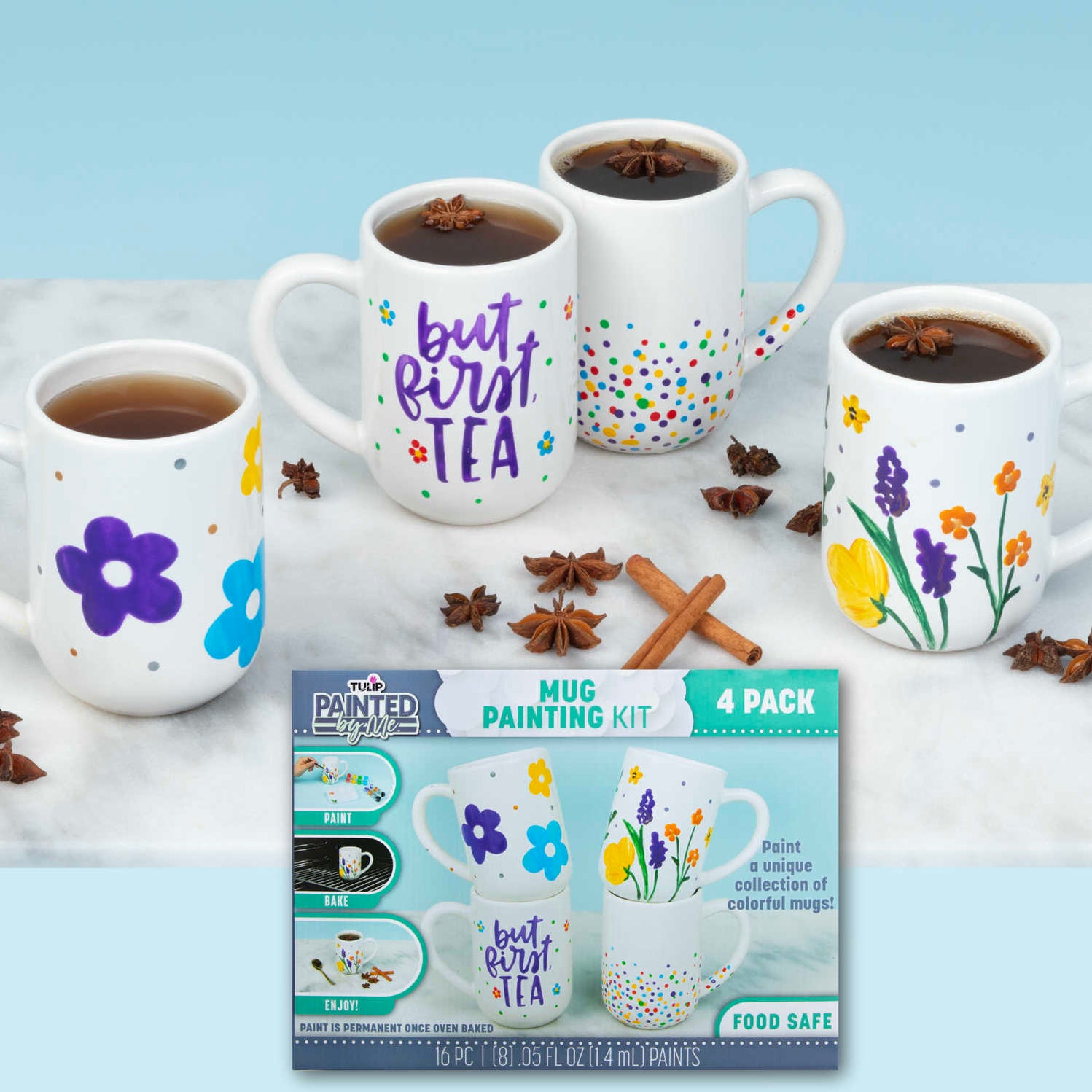 How to Paint Custom Mugs with the Tulip 4 Pack Mug Painting Kit – Tulip ...