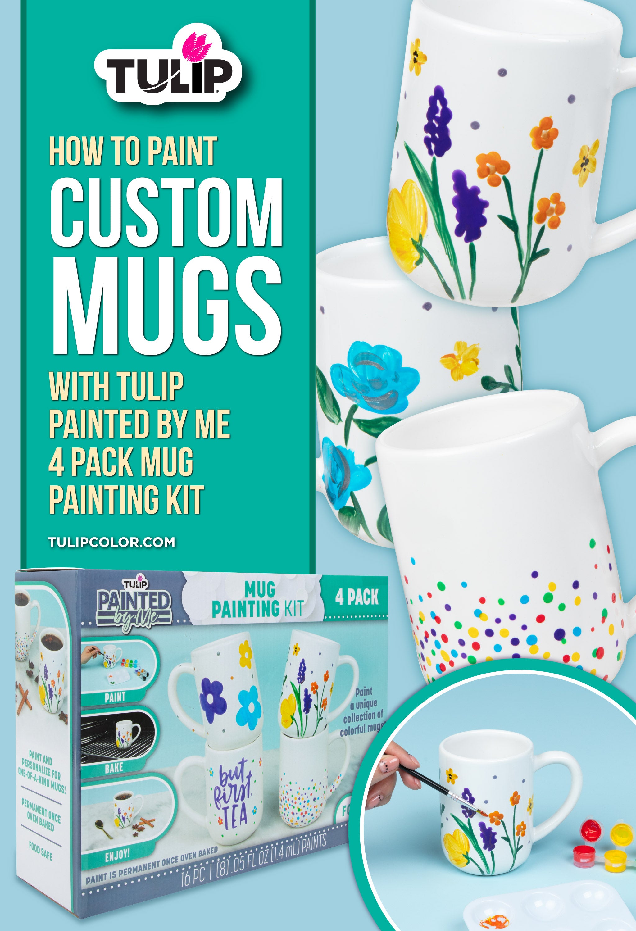 How to Paint Custom Mugs with the Tulip 4 Pack Mug Painting Kit – Tulip ...