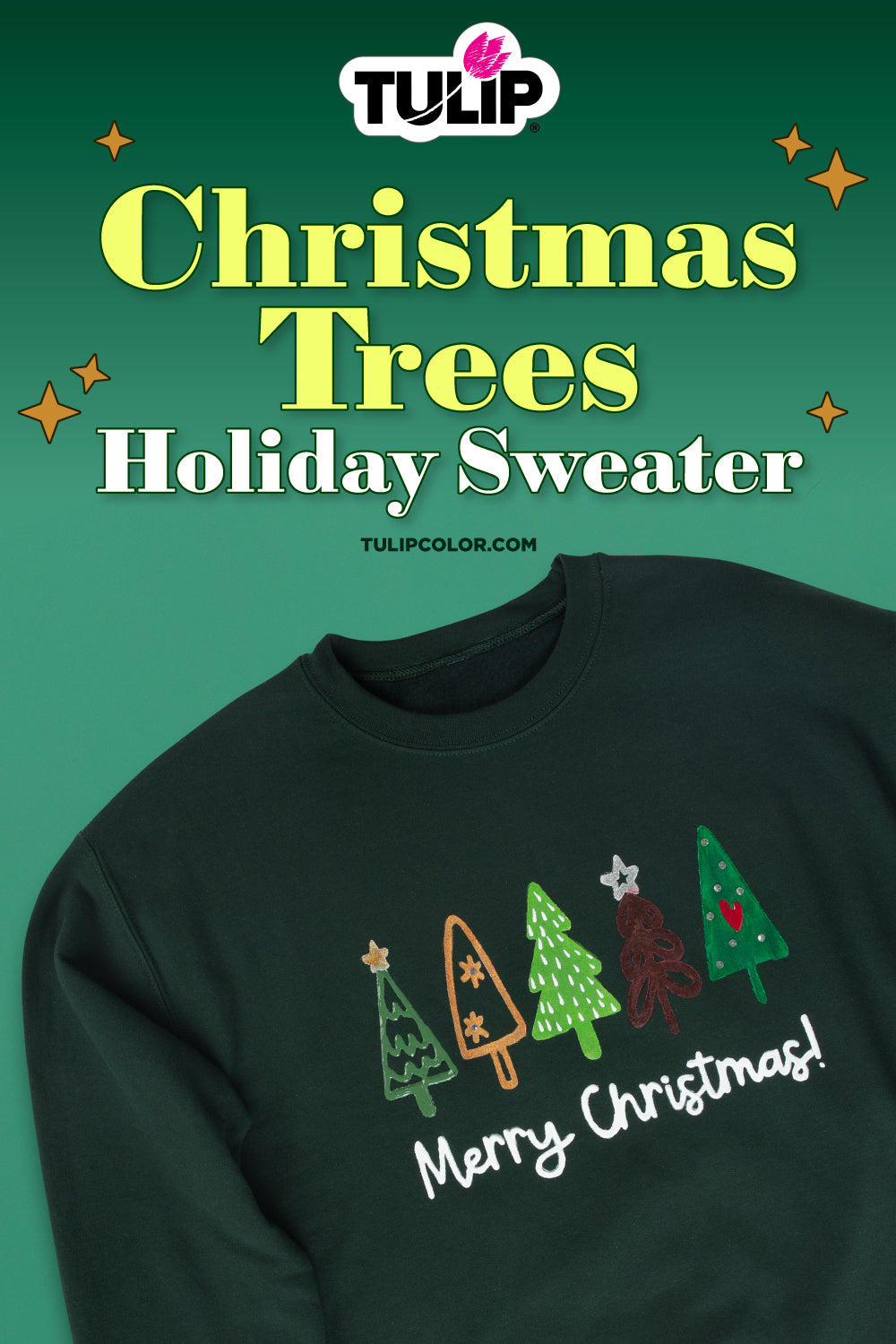 DIY Holiday Sweater Series: Christmas Trees – Tulip Color Crafts